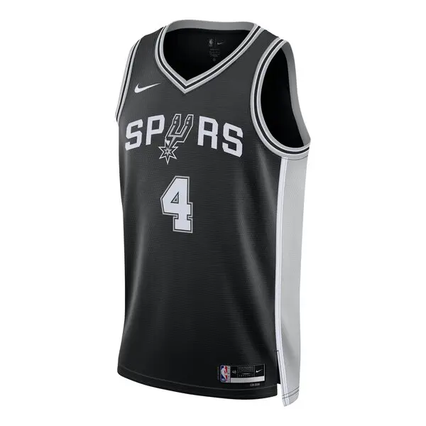 Nike De'aaron Fox San Antonio Spurs Icon Edition Swingman Jersey - Black