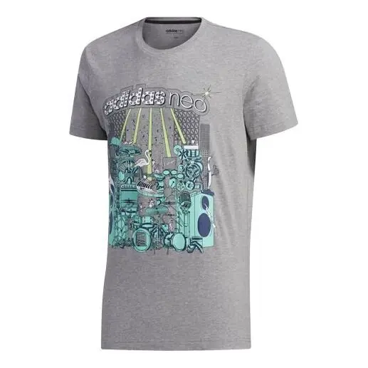 Adidas Neo M Faves Tee Sports Short Sleeve Basic - Gray