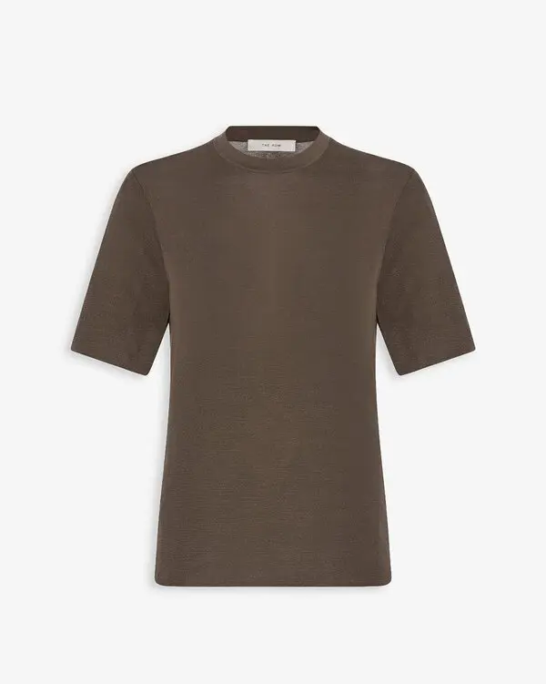 THE ROW Ozzi Silk T-shirt - Brown