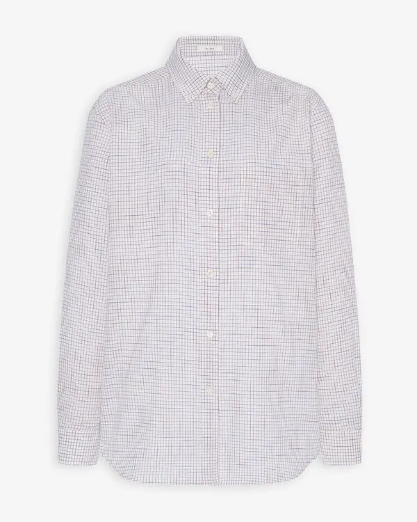 THE ROW Dalen Checked Cotton Shirt - White