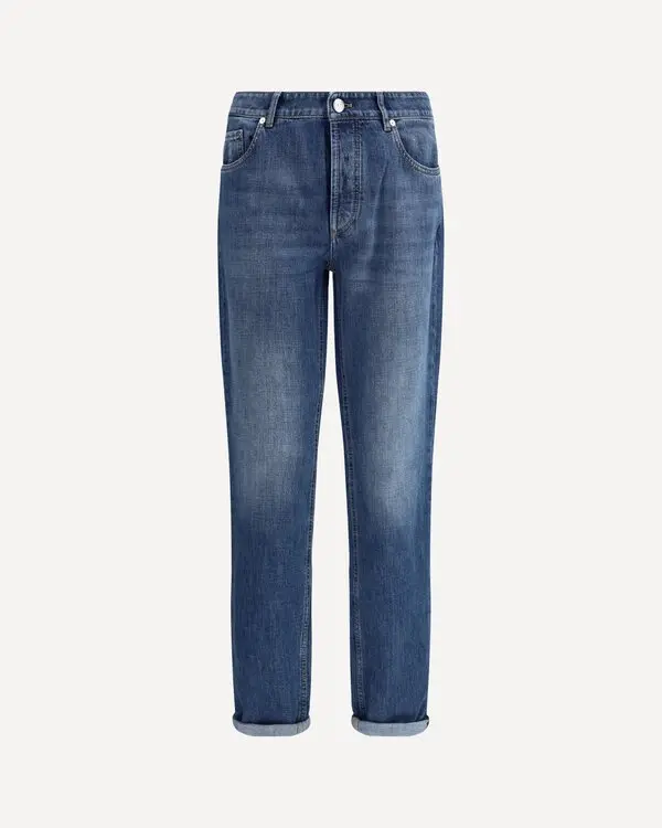 Brunello Cucinelli Cuffed Straight Leg Jeans