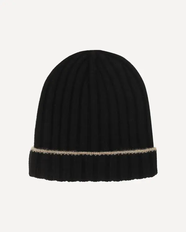 Brunello Cucinelli Cashmere Beanie Hat - Black