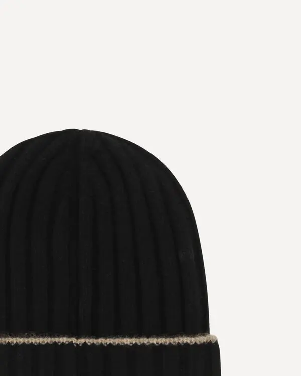 Brunello Cucinelli Cashmere Beanie Hat - Black