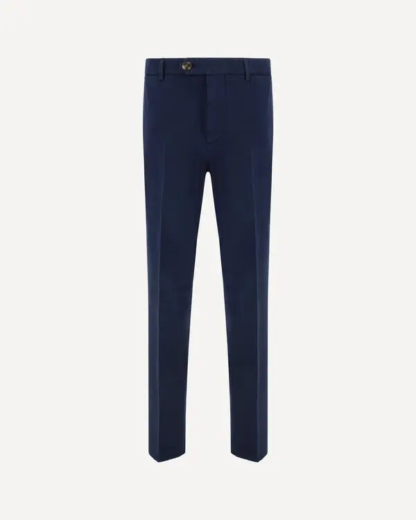 Brunello Cucinelli Dyed Cotton Trousers - Blue