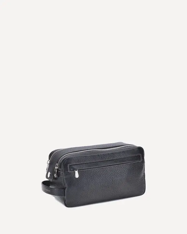 Brunello Cucinelli Pebbled Leather Beauty Case - Black