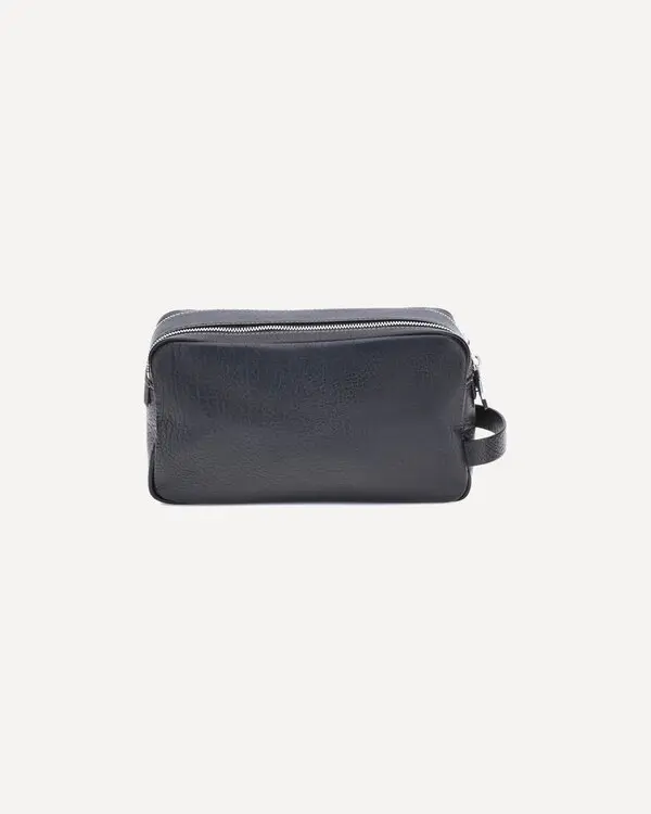 Brunello Cucinelli Pebbled Leather Beauty Case - Black
