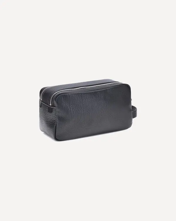 Brunello Cucinelli Pebbled Leather Beauty Case - Black