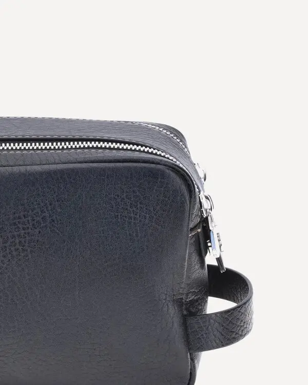 Brunello Cucinelli Pebbled Leather Beauty Case - Black