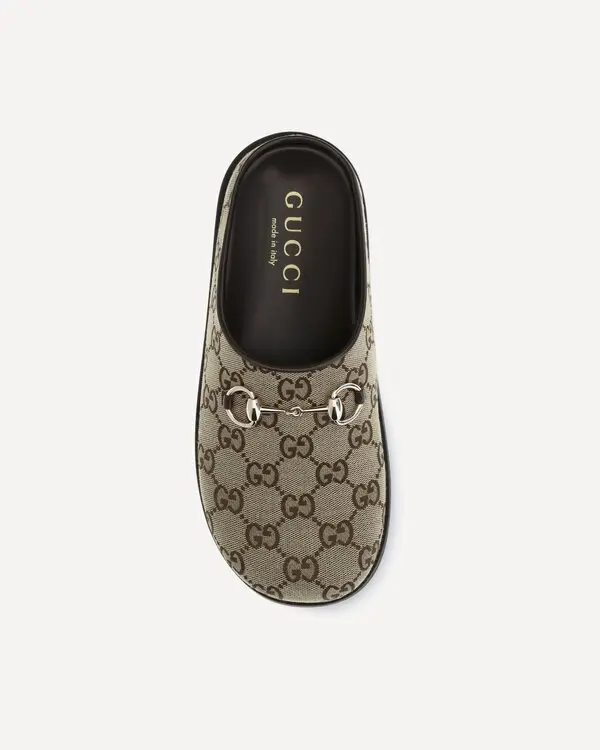 Gucci Mules With Horsebit Detail - Beige