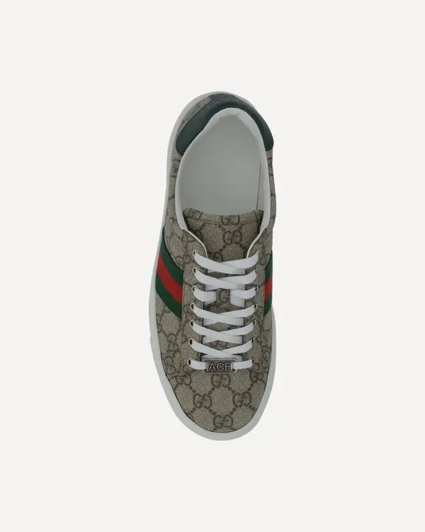 Gucci Gg Monogram And Web Detail Sneakers - Multicolour