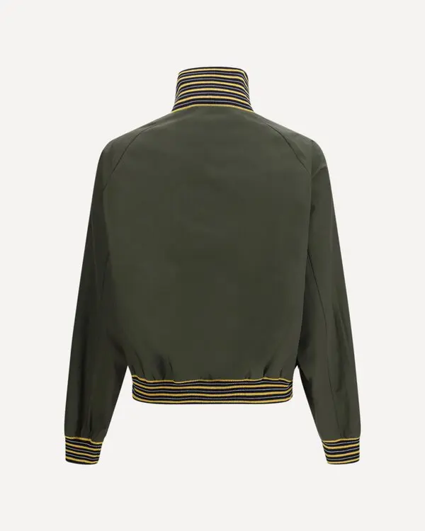 Prada Technical Canvas Blouson Jacket With Striped Detailing