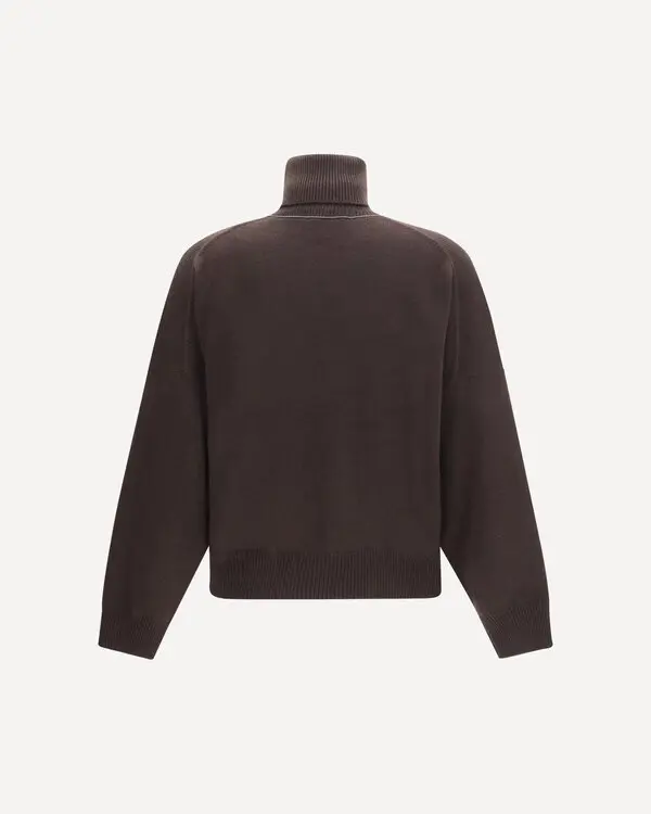 Brunello Cucinelli Cashmere Cropped Turtleneck Sweater