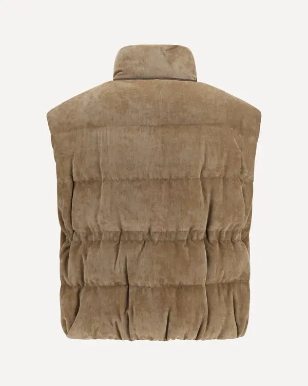Brunello Cucinelli Sleeveless Padded Vest - Beige