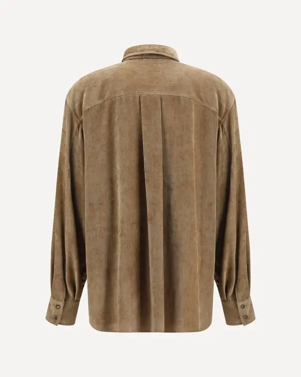 Brunello Cucinelli Cashmere Blend Snap-button Shirt - Beige
