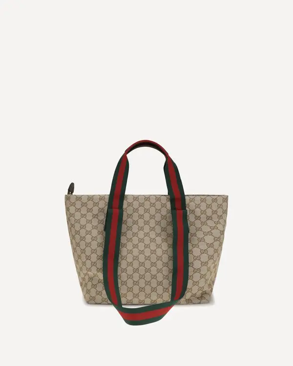 Gucci Small Gg Motif Tote Bag - Beige