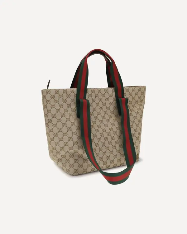 Gucci Small Gg Motif Tote Bag - Beige