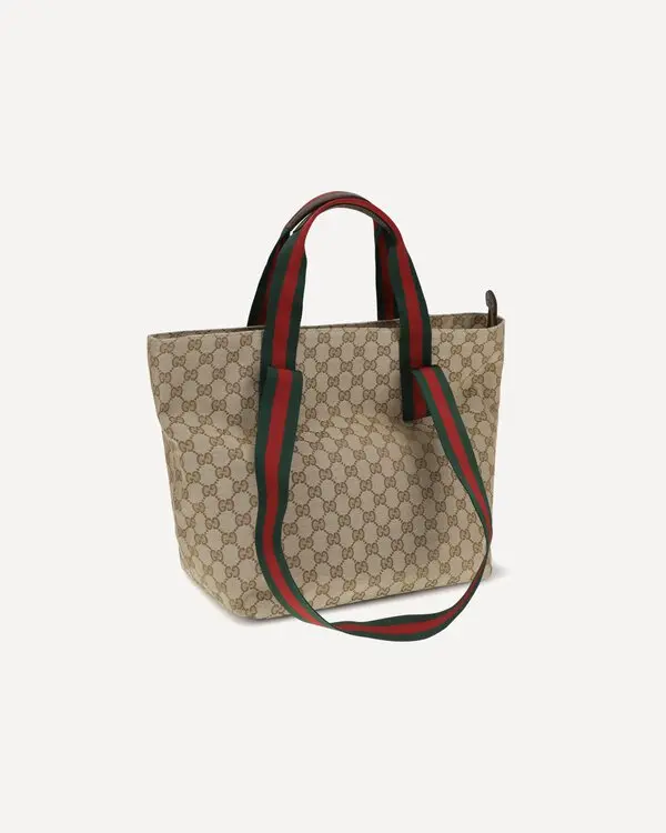 Gucci Small Gg Motif Tote Bag - Beige