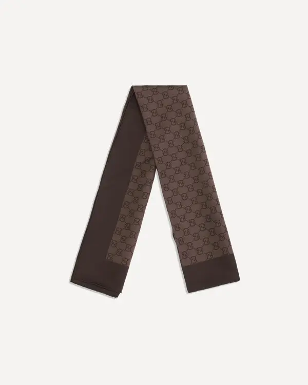 Gucci Gg Silk Twill Jacquard Scarf