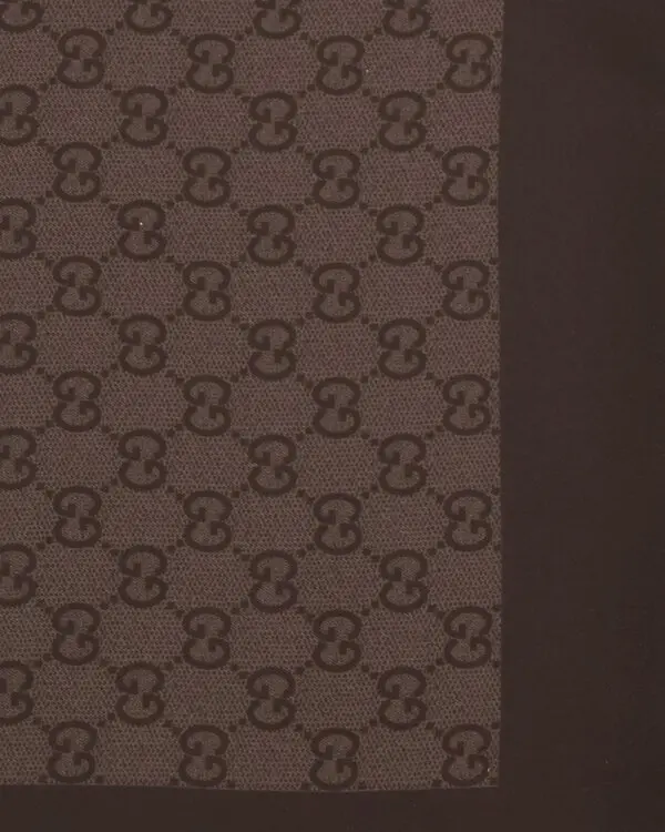 Gucci Gg Silk Twill Jacquard Scarf