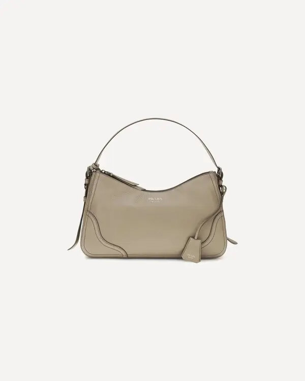 Prada Leather Shoulder Bag - Grey