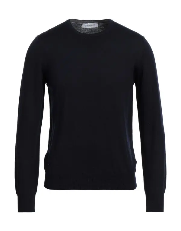GRAN SASSO Midnight Virgin Wool Crewneck Sweater
