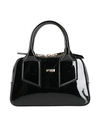 N°21 Medium Patent Leather Bowler Bag - Black