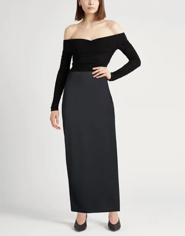 LARDINI Virgin Wool & Elastane Maxi Pencil Skirt