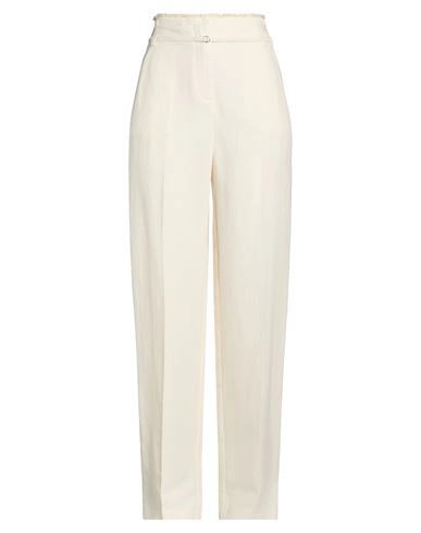 Patrizia Pepe Viscose & Linen Straight-leg Pants - Ivory