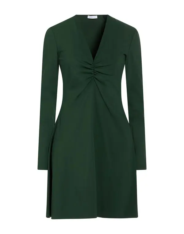 Patrizia Pepe Long Sleeve V-neck Mini Dress With Ruching