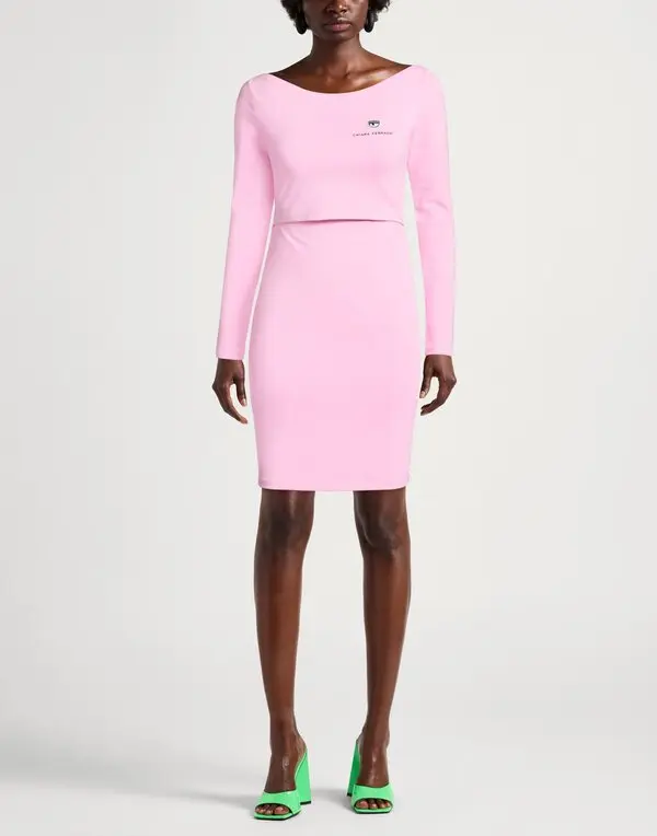 CHIARA FERRAGNI Mini Dress With Long Sleeves And Boat Neckline