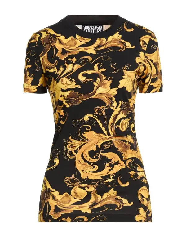 Versace Cotton & Elastane Printed T-shirt - Black