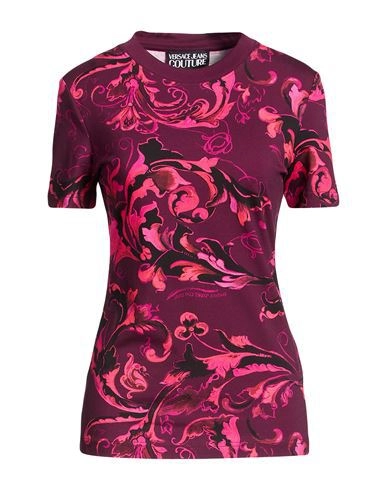 Versace Cotton & Elastane Printed T-shirt - Garnet