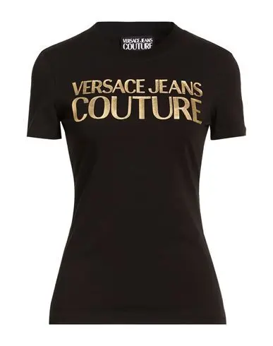 Versace Cotton Jersey Metallic Logo T-shirt - Black