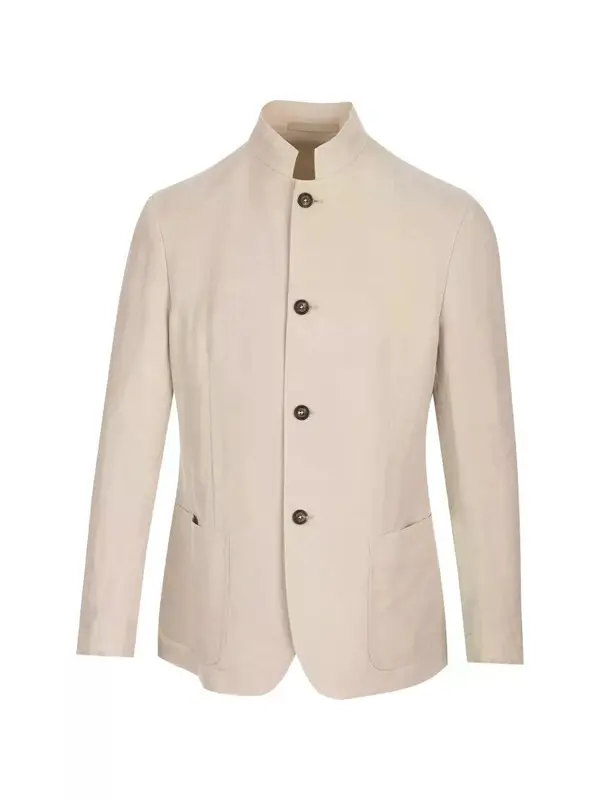 Eleventy Mandarin-collar Button-up Blazer