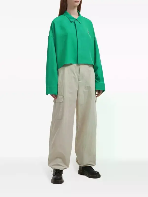 Izzue Cropped Shirt With Logo Plaque