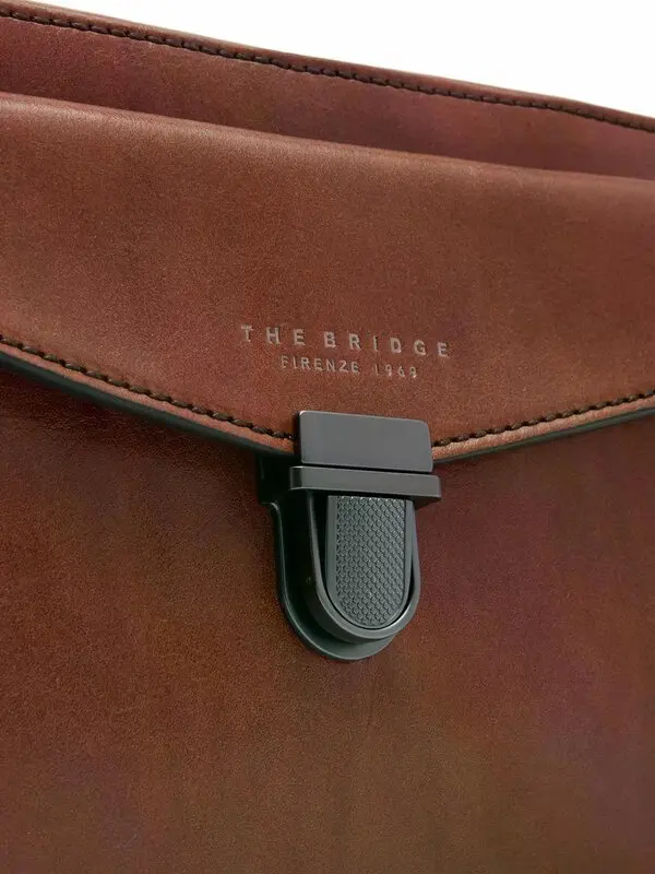 THE BRIDGE Leather Push-lock Laptop Bag
