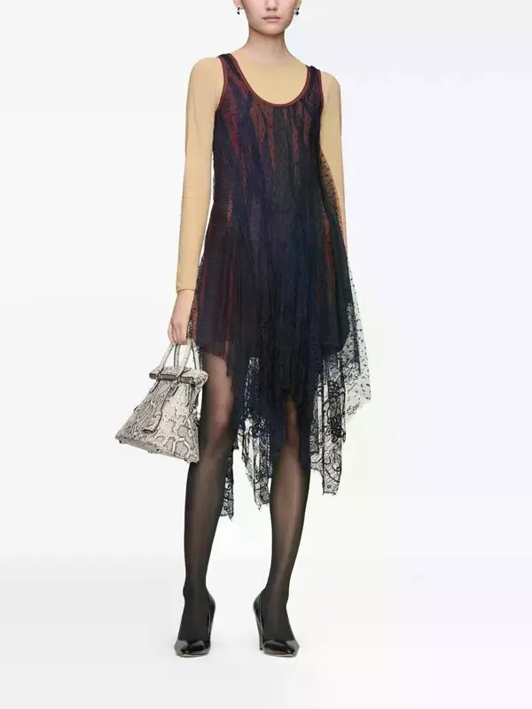 MAISON MARGIELA Creased Lace Overlay Dress