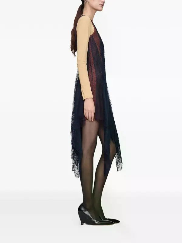 MAISON MARGIELA Creased Lace Overlay Dress