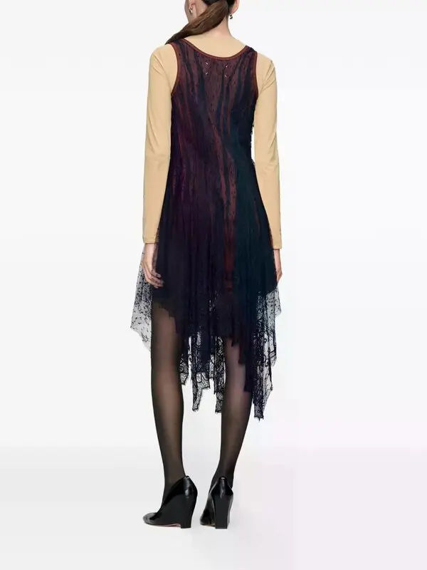MAISON MARGIELA Creased Lace Overlay Dress