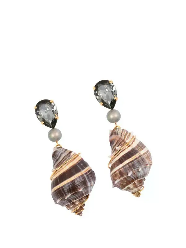 JENNIFER BEHR Alon Shell Drop Earrings - Gold