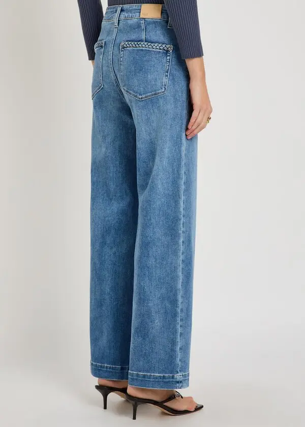 Paige Vanessa Braided-trim Wide-leg Jeans