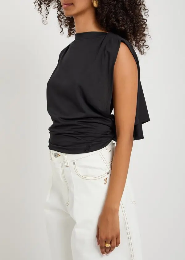 Jacquemus Open-back Draped Top - Black
