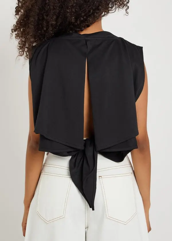 Jacquemus Open-back Draped Top - Black