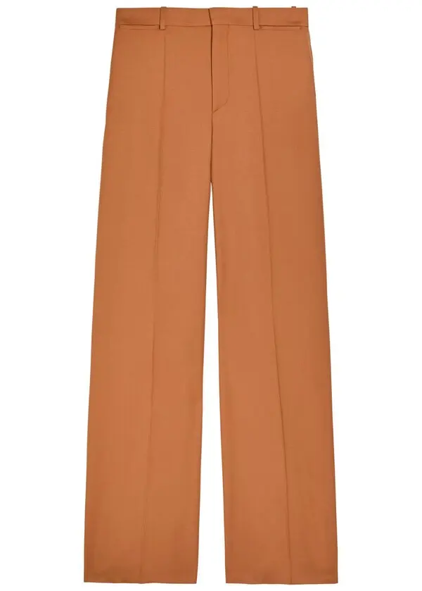 Chloé Flared-leg Virgin Wool Trousers - Tan