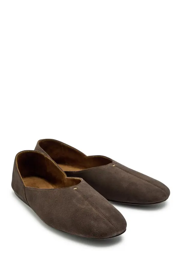 Khaite Jane Suede Ballet Flats - Brown