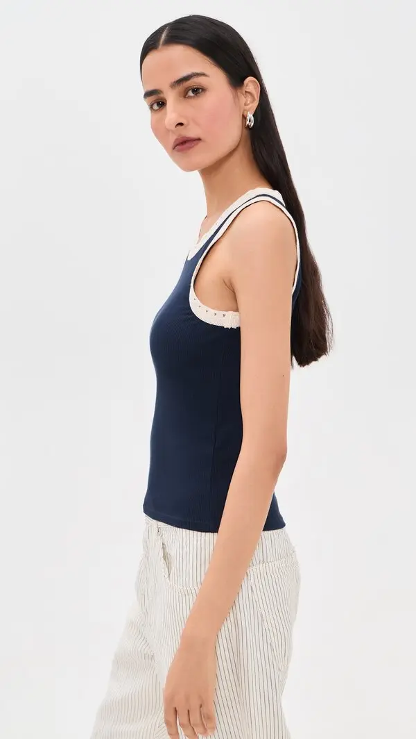 Z Supply Clarke Rib Tank With Crochet Trim