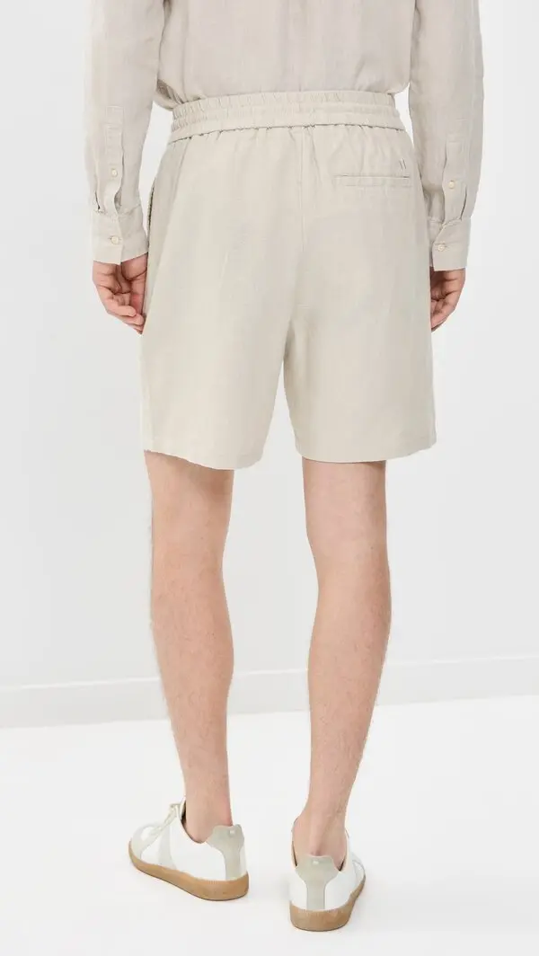 LES DEUX Drawstring Linen Blend Shorts