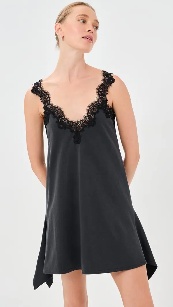 Stella McCartney Lace Trimmed V-neck Sleeveless Mini Dress