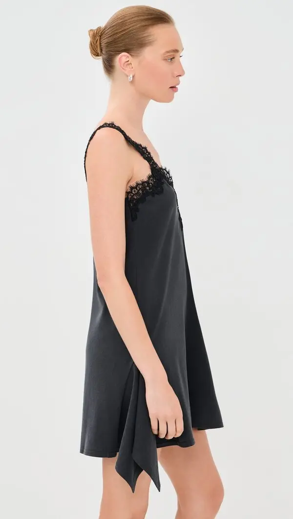Stella McCartney Lace Trimmed V-neck Sleeveless Mini Dress
