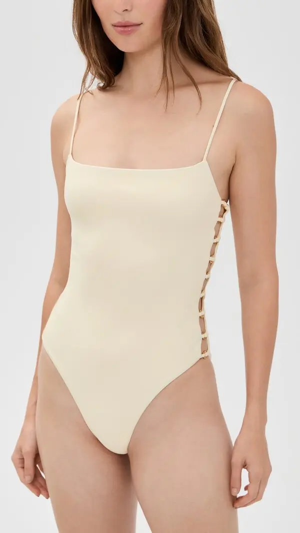 Jade Swim One-piece Swimsuit With Gold-tone Hardware
